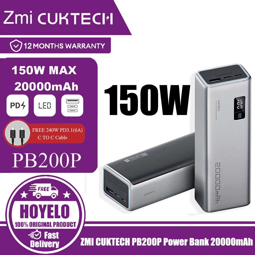 Zmi CUKTECH PB200P Power Bank 20000mAh 150W Đầu ra 3 cổng Màn hình di động Power Bank hỗ trợ ...