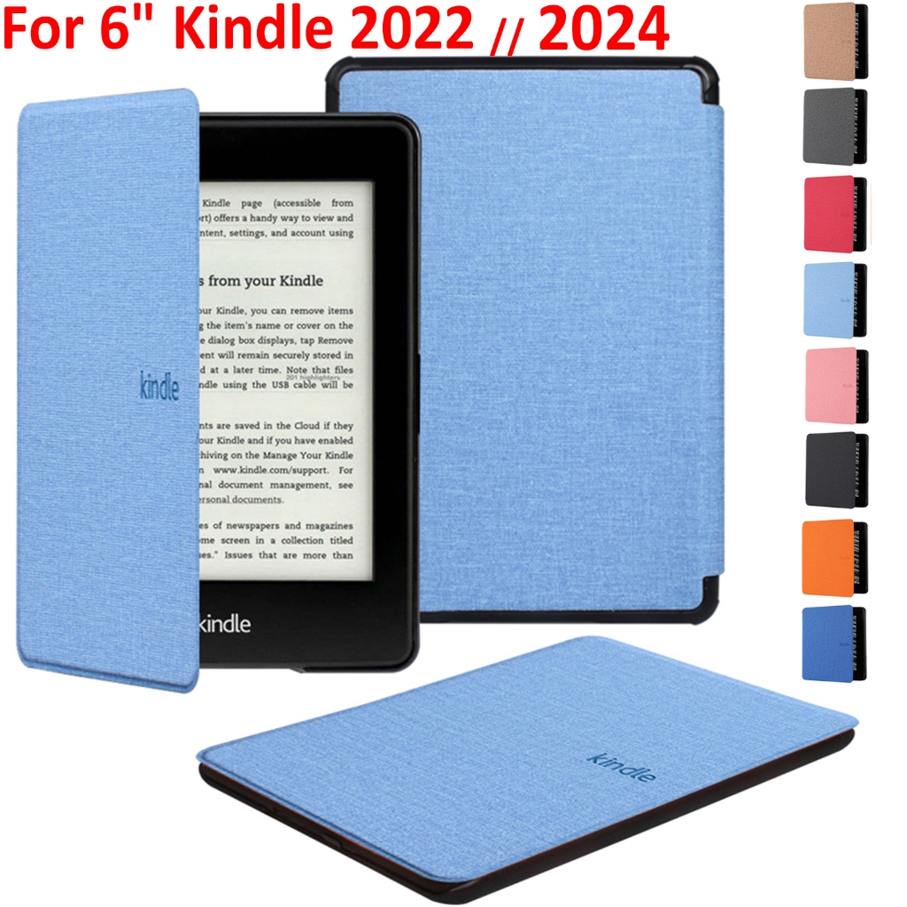 Dành Cho 6 "Kindle (Thế Hệ 11) 2024 2022 Flip Case Da PU Cứng Cho Kindle Basic Sách Điện Tử Trẻ ...