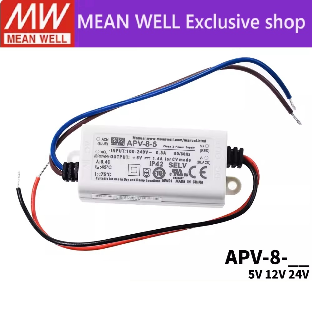Mean WELL APV-8-12 Bộ nguồn chuyển mạch APV-8 8W Bộ nguồn chuyển mạch đầu ra đơn 12V 0.67A ...
