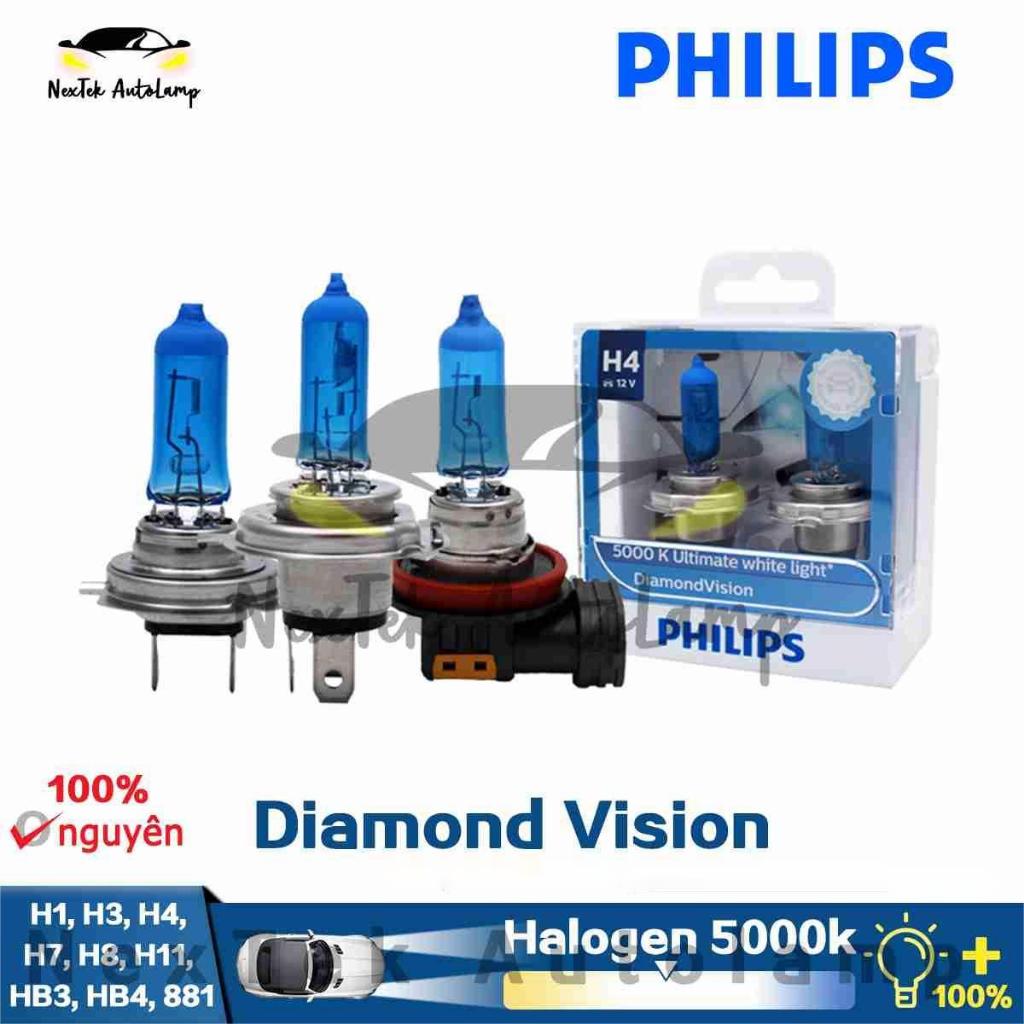 Philips Diamond Vision H1 H3 H4 H7 H8 H11 HB3 HB4 H27/2 12V 55W 5000K Đèn pha ô tô Halogen ánh ...