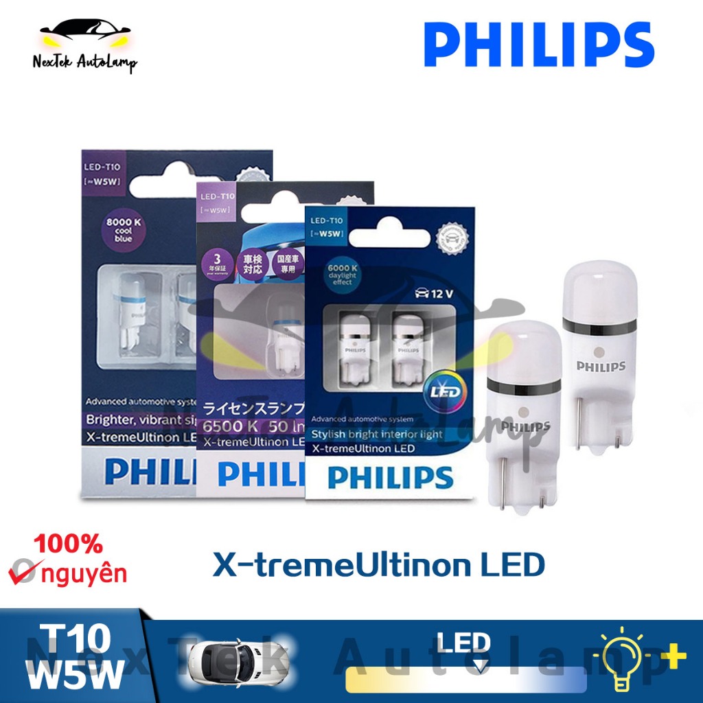 Philips X-treme Ultinon LED T10 W5W 6000K 6500K 8000K Đèn tín hiệu lái ...