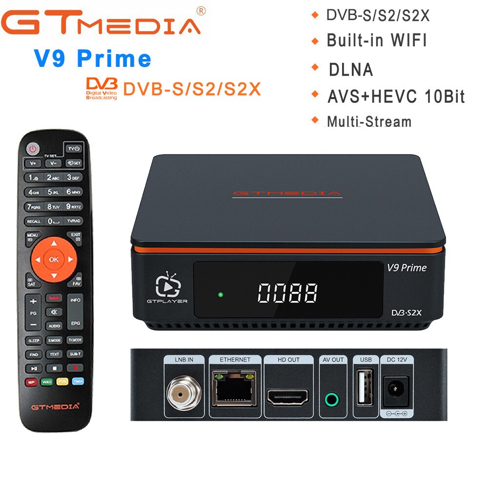 Bộ giải mã TV thu vệ tinh GTMEDIA V9 Prime DVBS2 GT DVB-S / S2 / S2X H.265 Set Top Box Buildin ...