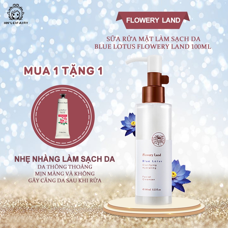 [FLOWERY LAND ]Chất tẩy rửa axit amin Blue Lotus Gel rửa mặt tạo bọt ...