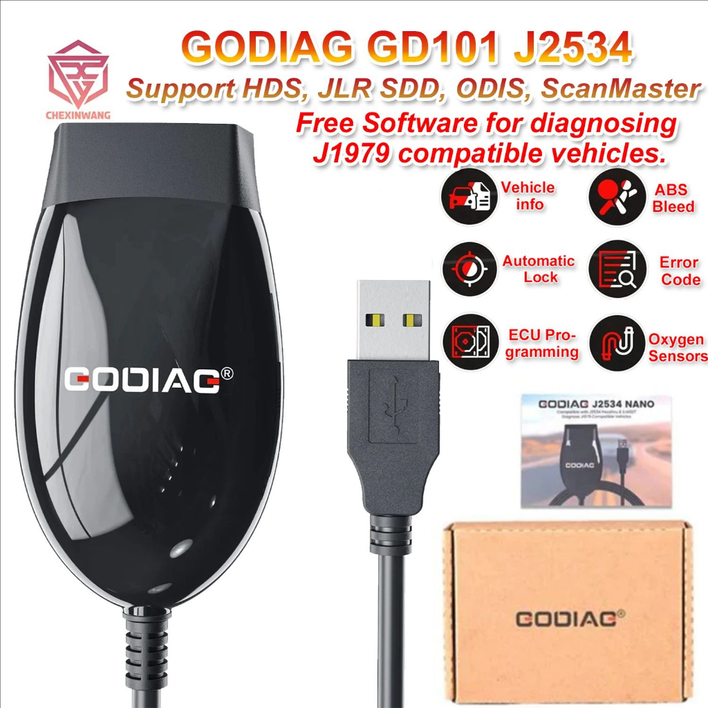 Godiag GD101 J2534 Tương thích với J2534 Passthru & ELM327 Chẩn đoán ...