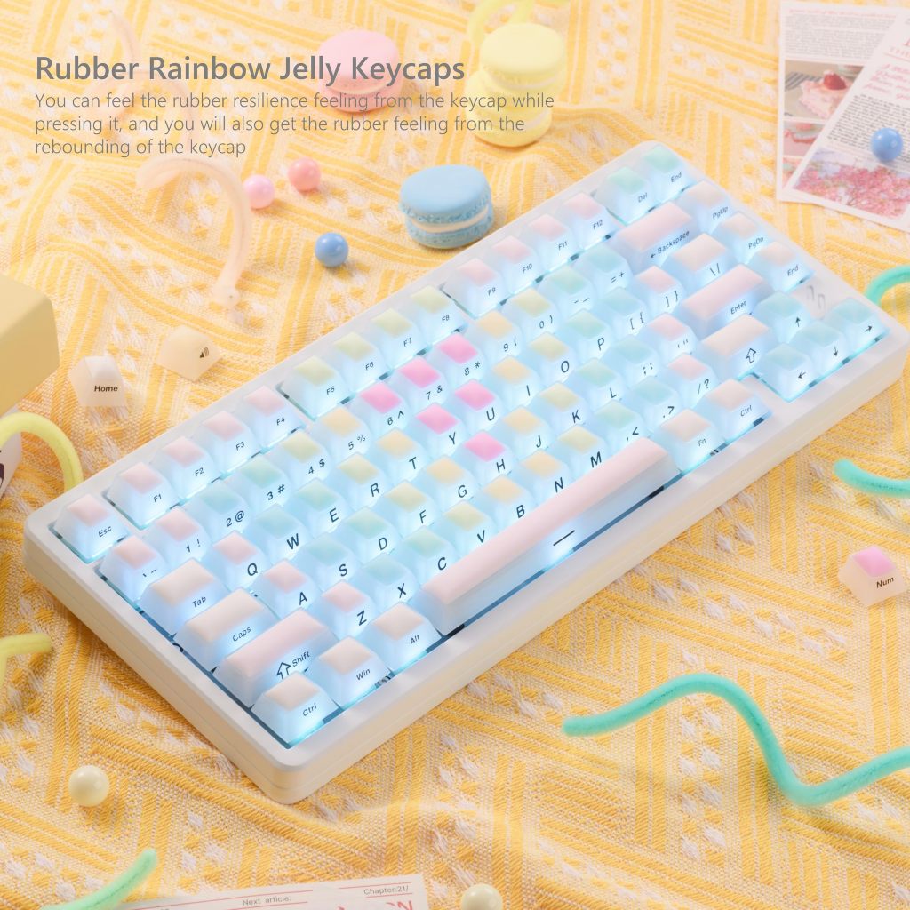 Womier 122 Phím Mờ Cầu Vồng Trong Suốt Keycaps Cherry Profile RGB ...