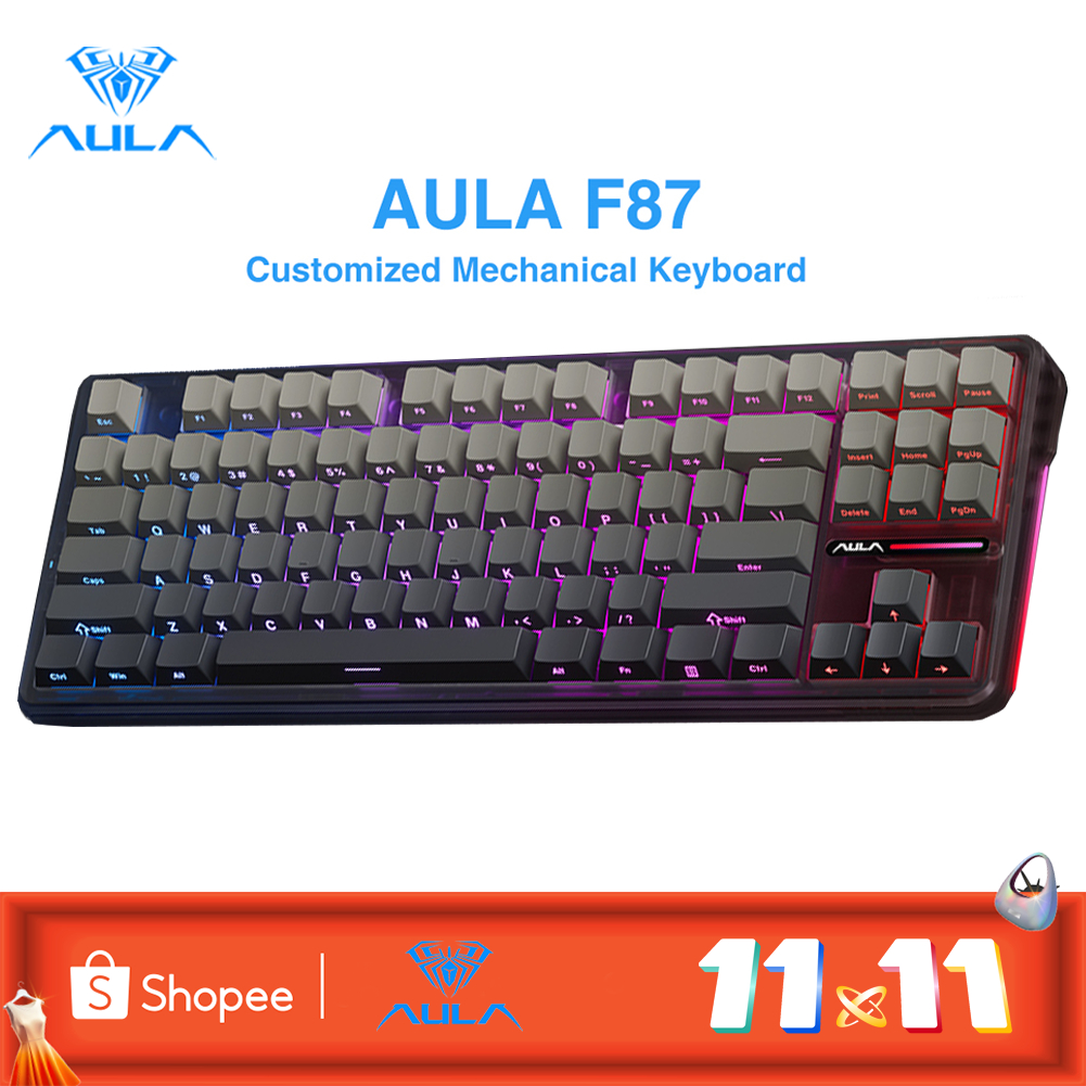 Bàn phím cơ AULA F87 87 phím có dây/2.4G/bluetooth không dây/80%/ driver hỗ trợ RGB | Shopee ...