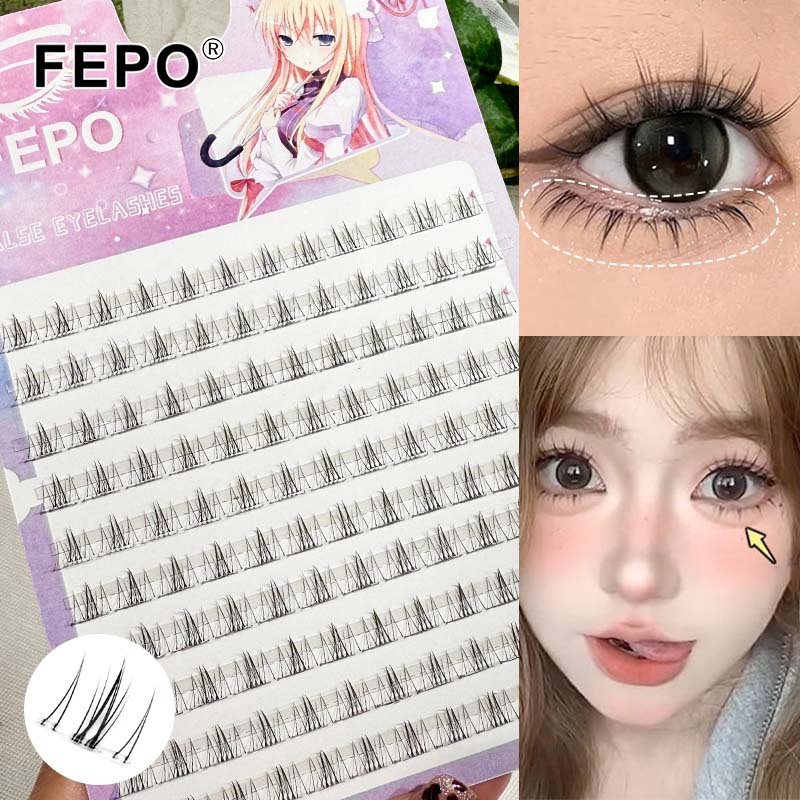 Fepo 10 hàng phân đoạn lông mi giả dưới tự nhiên có thể tái sử dụng ...