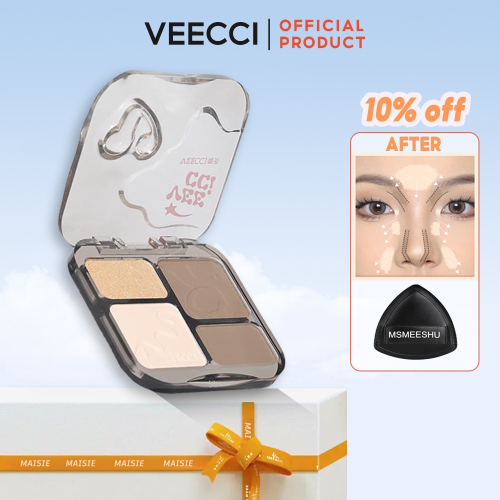 VEECCI-Bảng màu tạo khối tất cả trong một có độbóng/vecci/bảng/phấn tạo ...