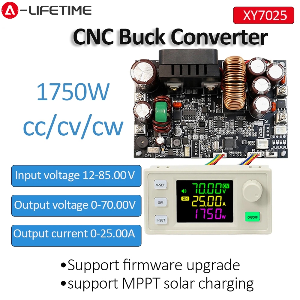 Xy7025 Buck Converter CC CV Điện áp và hiện tại Mô-đun bước xuống 70V / 25A / 1750W Bộ nguồn ổn ...