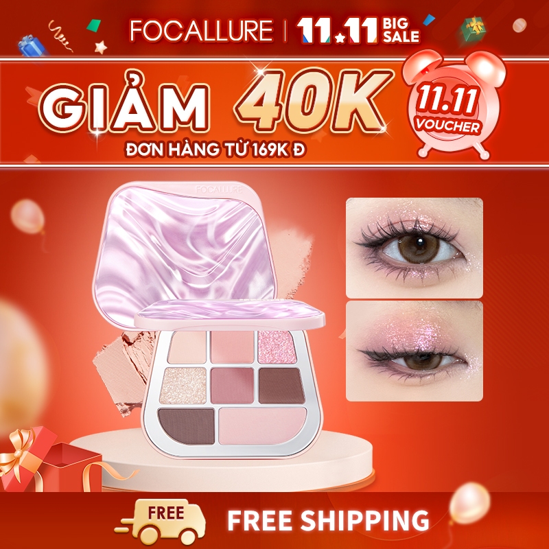 Bảng phấn mắt FOCALLURE 9.6g sắc tố cao dưỡng ẩm không nhòe lâu trôi chống nước | Shopee Việt Nam