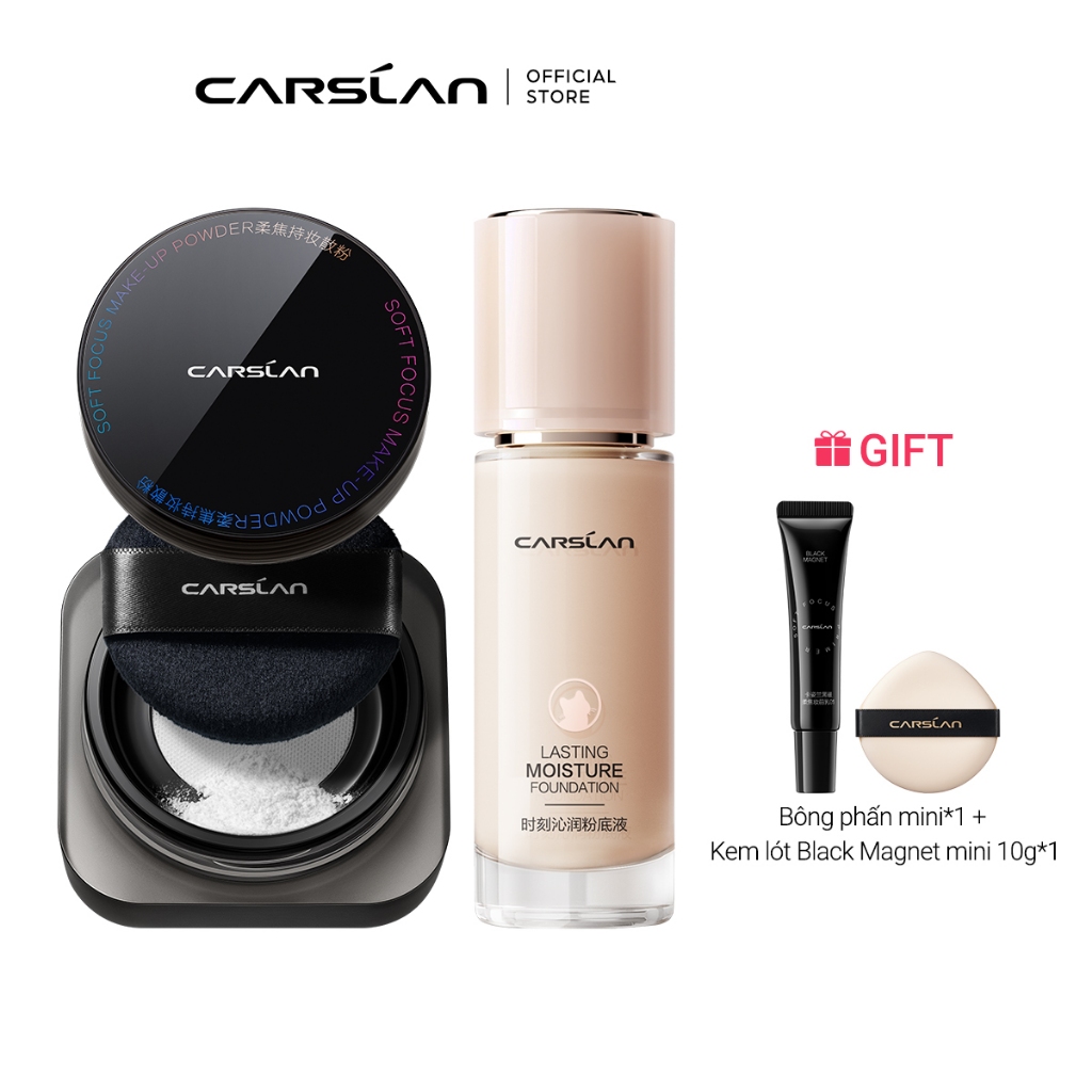 【Combo】Carslan Kem nền Lasting lâu dài 30g + Phấn phủ Black magnetic 8g ...