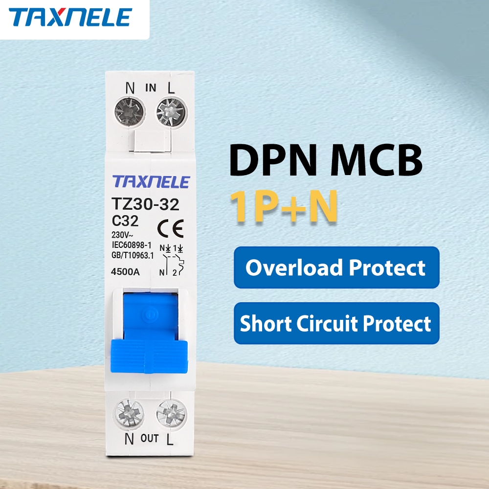 Tz30-32 DPN 1P + N Bộ ngắt mạch Mini MCB 6A 10A 16A 20A 25A 32A Din Rail Công tắc không khí gia ...