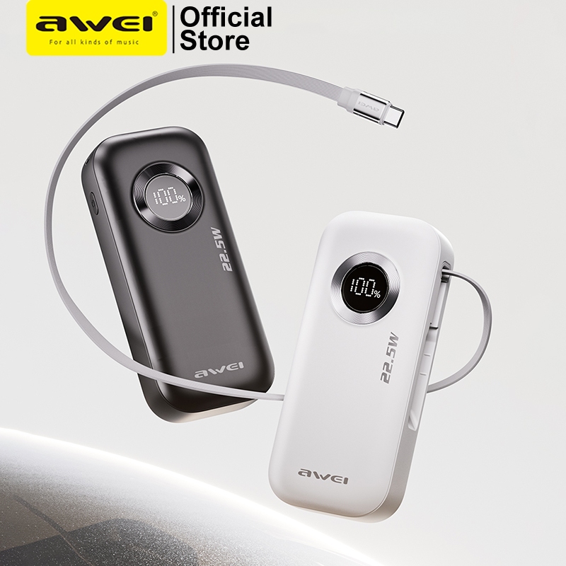 Sạc dự phòng Awei PA-9 20000mah PD 22.5w sạc nhanh có màn hình kỹ thuật ...