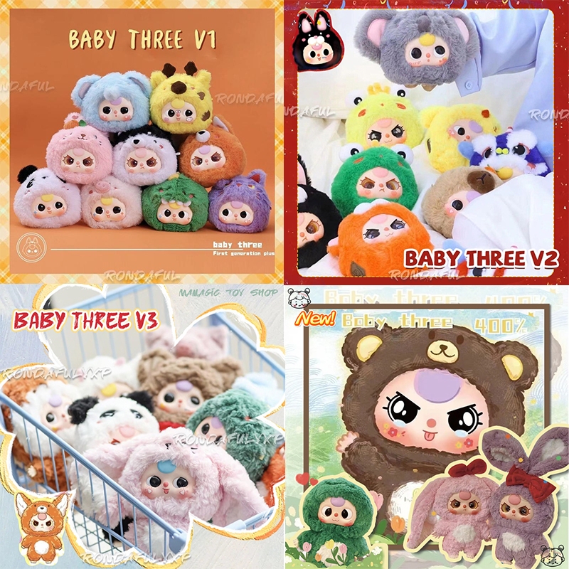 Baby Three V3/V2/V1/400%/lucky cat Hộp Mù Toàn Thân Thú Dễ Thương Mặt ...