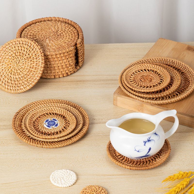 Thu Vine Dệt Coaster Tròn Placemat Bàn Trà & Bàn Ăn Placemat Cốc Chịu ...