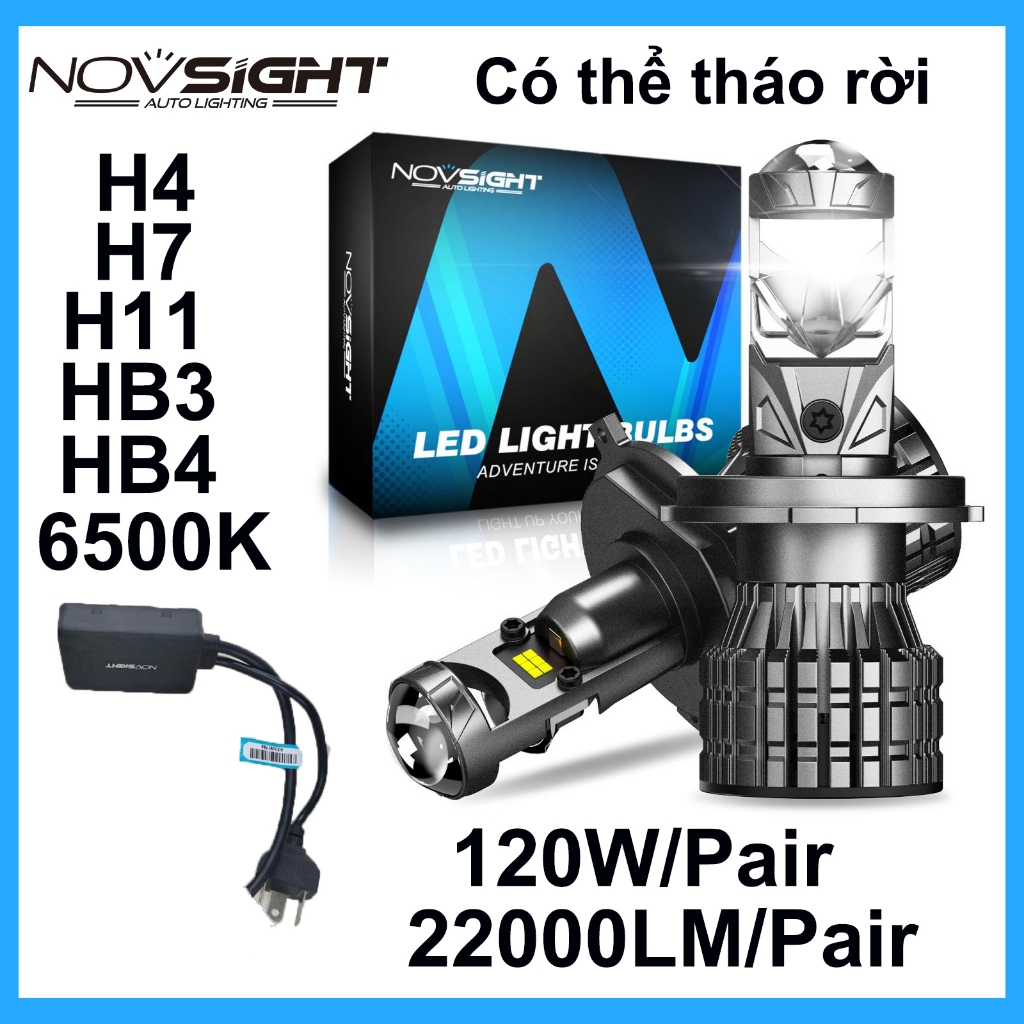 Novsight N92 2 Cái 6000K Trắng120w 22000LM Xe Mini H4 H7 H11 9005 9006 ...