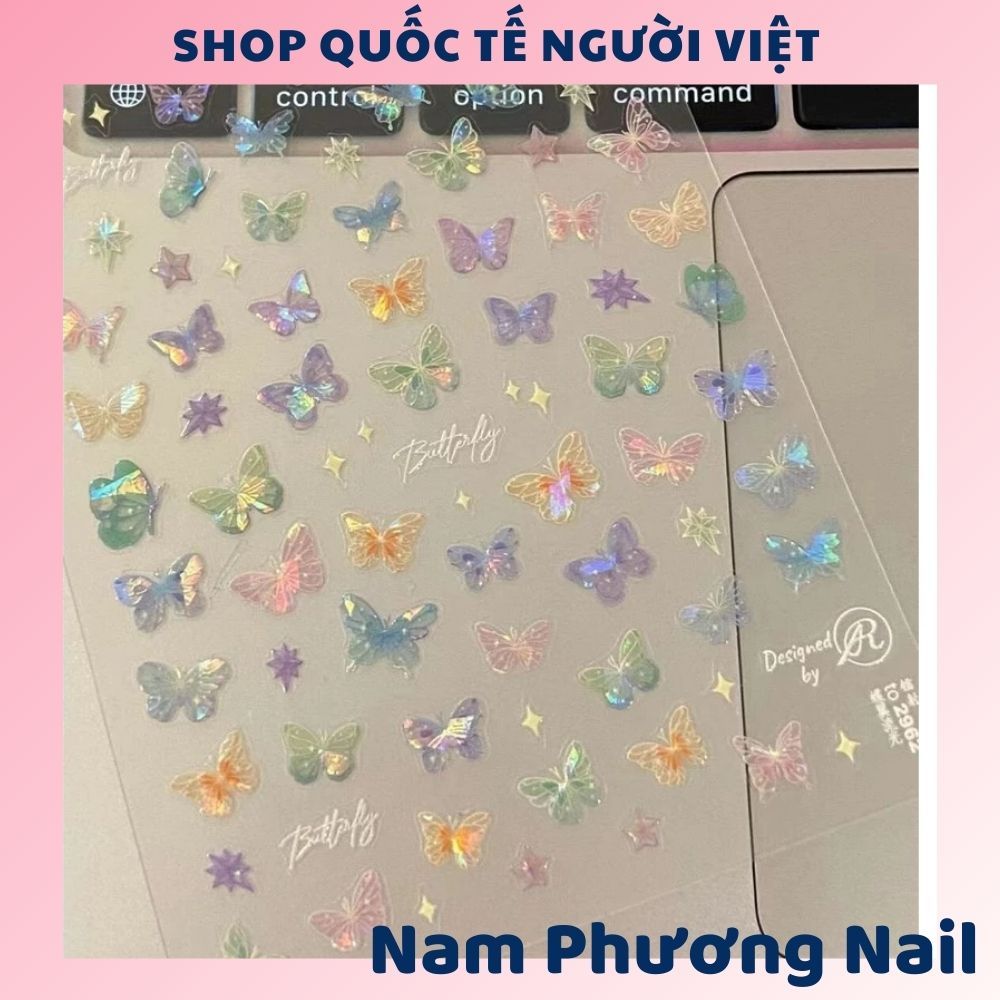 Sticker bướm nhiều màu sắc đáng yêu dễ dàng dán móng | Shopee Việt Nam