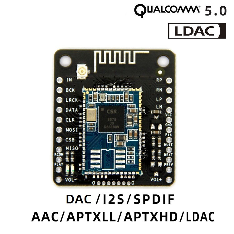 Ldac CSR8675 Bluetooth V5.0 Mô-đun âm thanh năng lượng thấp SBC / AAC ...