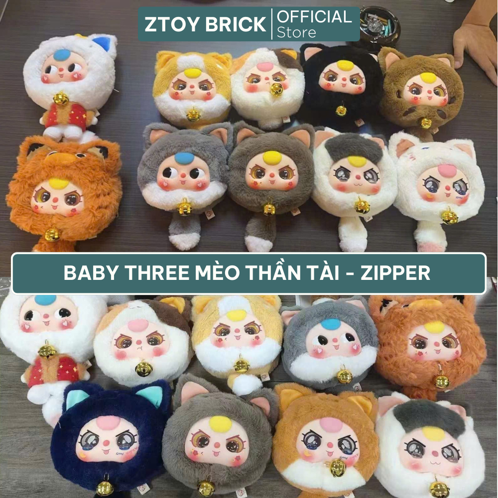[ TẶNG STICKER ] Baby Three Lucky Cat Zipper Bag Series - 100% Baby ...