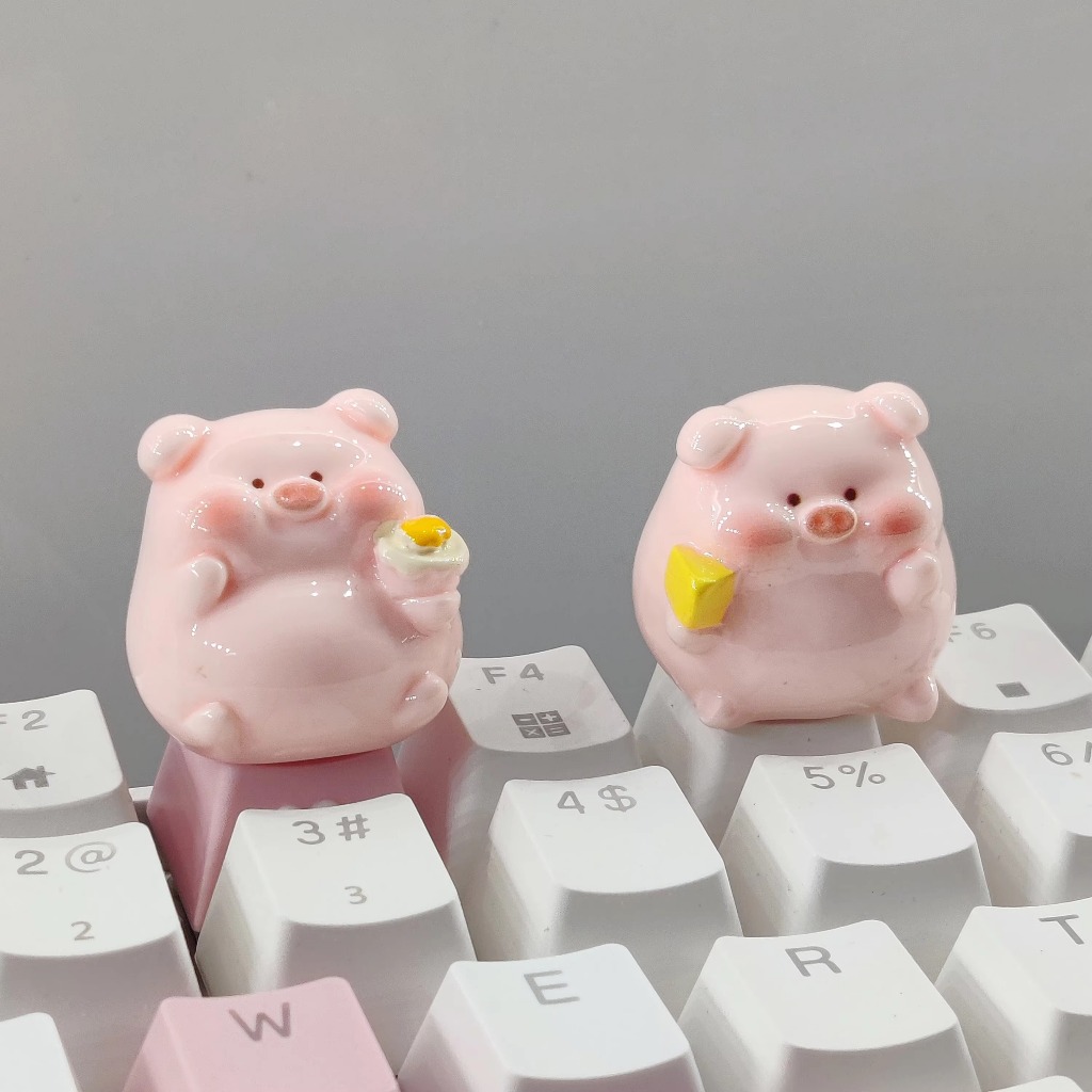 Handmade Sáng Tạo Dễ Thương Màu Hồng Hoạt Hình Lợn Cá Tính Keycaps Đơn ...
