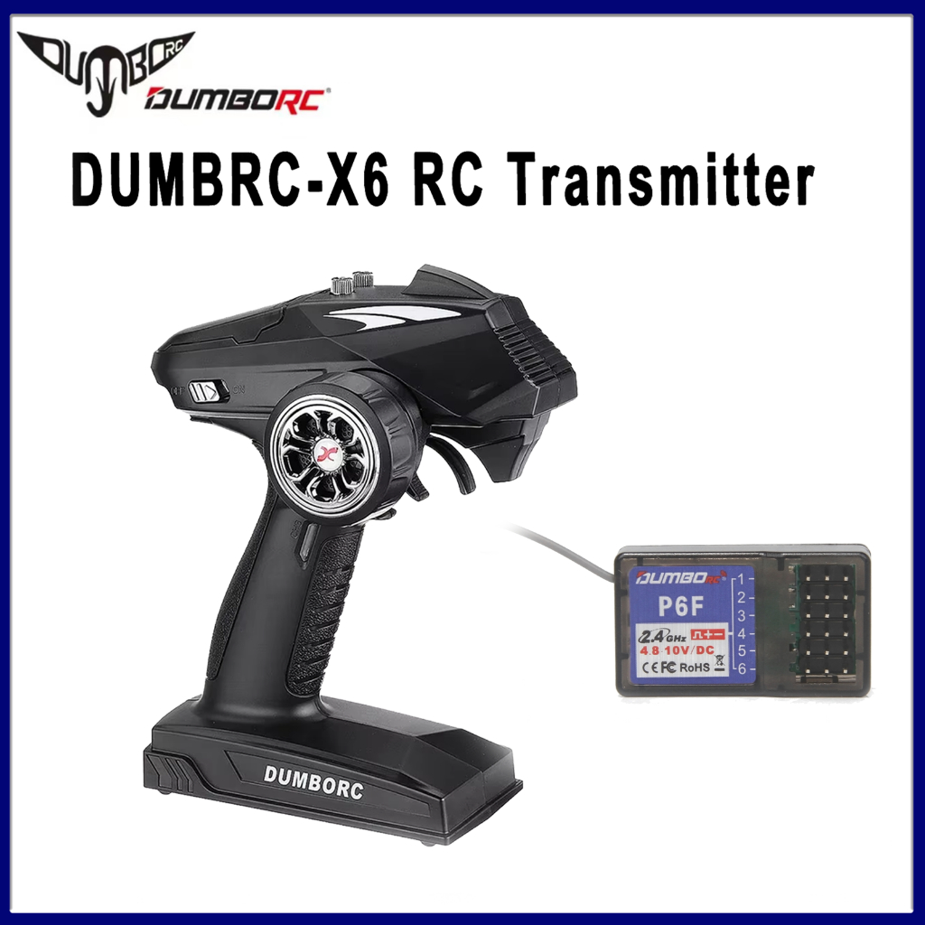 Bộ điều khiển vô tuyến phát chuyên nghiệp DUMBORC X6 6CH 2.4GHz với đầu thu X6F cho xe RC Xe ...
