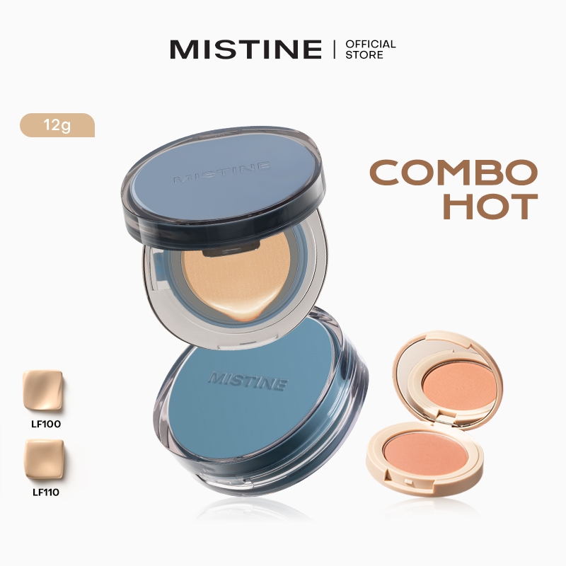 Mistine Poreless BB CC Cushion Kem che khuyết điểm kiểm soát dầu chống thấm nước lâu trôi + Phấn ...