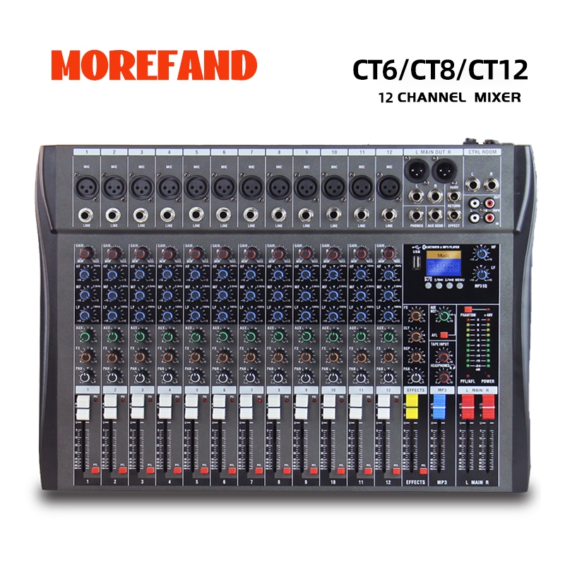 Mixer MOREFAND CT6 / CT8 / CT12 USB-BLUETOOTH-RECORDING TO PC / LAPTOP 6 / 8 / 12 kênh Bộ khuếch ...