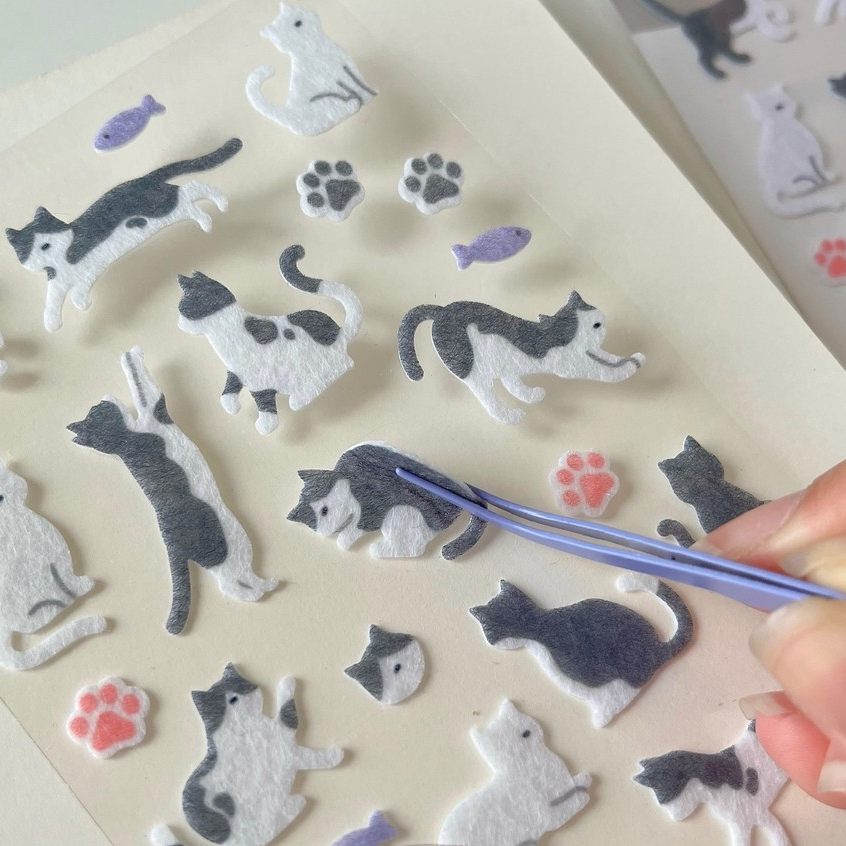 Ohaya | Ins Mèo Cảm Thấy Vải Miếng Dán Tự Làm Sổ Tay Nhật Ký Album Vỏ Điện Thoại Vải Miếng Dán ...