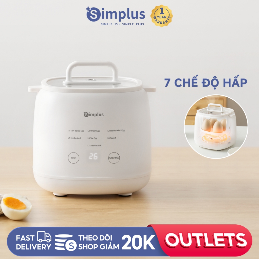 Simplus Nồi Hấp Trứng Nồi Hấp Đa Năng 7 Chế Độ Hẹn Giờ 24 Tiếng Điều Khiển Cảm Ứng DZEG006 -Bảo ...