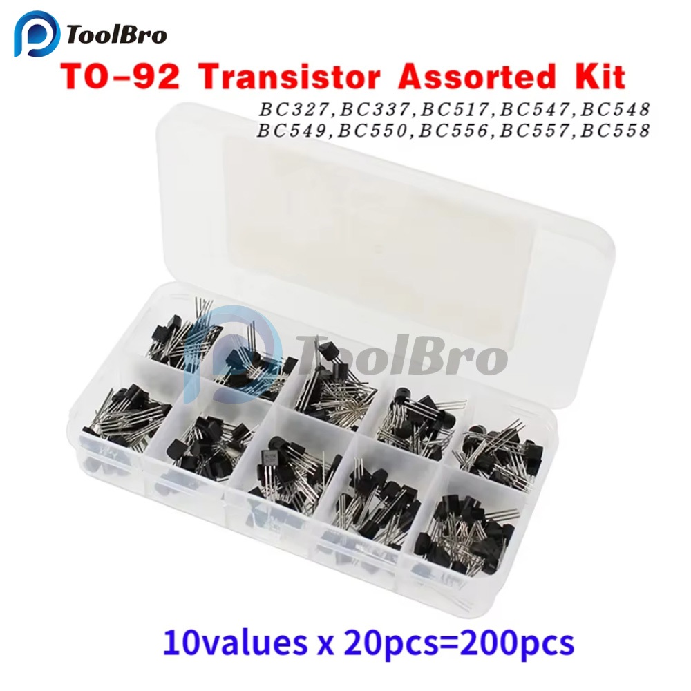 200 CHIẾC TO-92 Transistor Các Loại Bộ 10Values BC327 BC337 BC517 BC547 BC548 BC549 BC550 BC556 ...