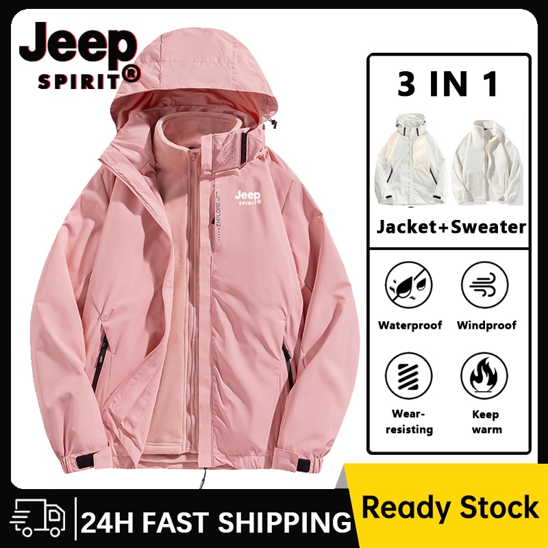 Jeep SPIRIT Mùa Đông Chống Gió Chống Thấm Nước Nam Nữ Áo Khoác 1 + 1 Bộ ...