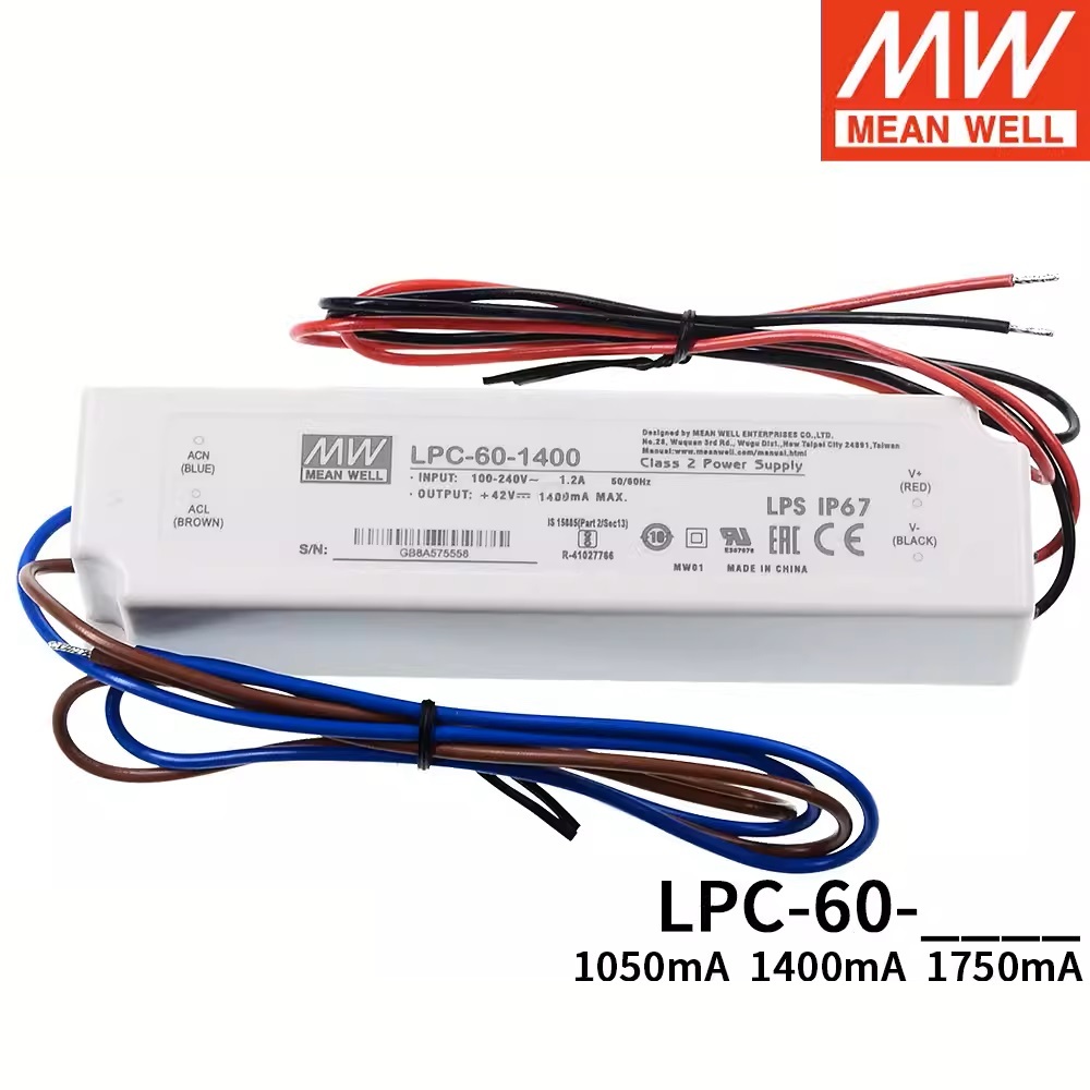 Mean WELL LPC-60 LPC-60-1050 LPC-60-1400 LPC-60-1750 60W Bộ nguồn chuyển mạch đầu ra đơn ...