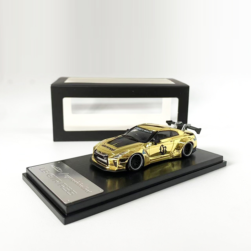 Mc 1: 64 Mẫu Xe Nissan GTR R35 LB Thân Rộng Hợp Kim Đúc Xe Chrome Vàng ...
