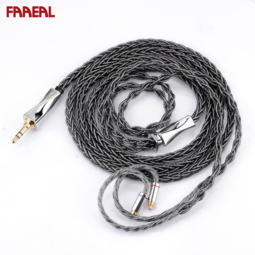 Faaeal Mini Slender Eo Tai Nghe Cáp 8 Dây OCC Và OFC Mạ Bạc Litz HiFi Dây Nâng Cấp Tai Nghe Cho ...