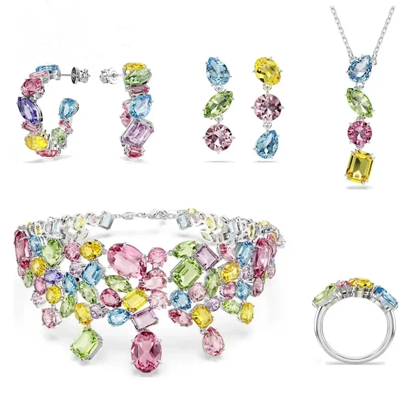 Vòng cổ bông tai vòng tay độc đáo Swarovski Series đi kèm hộp quà tặng ...