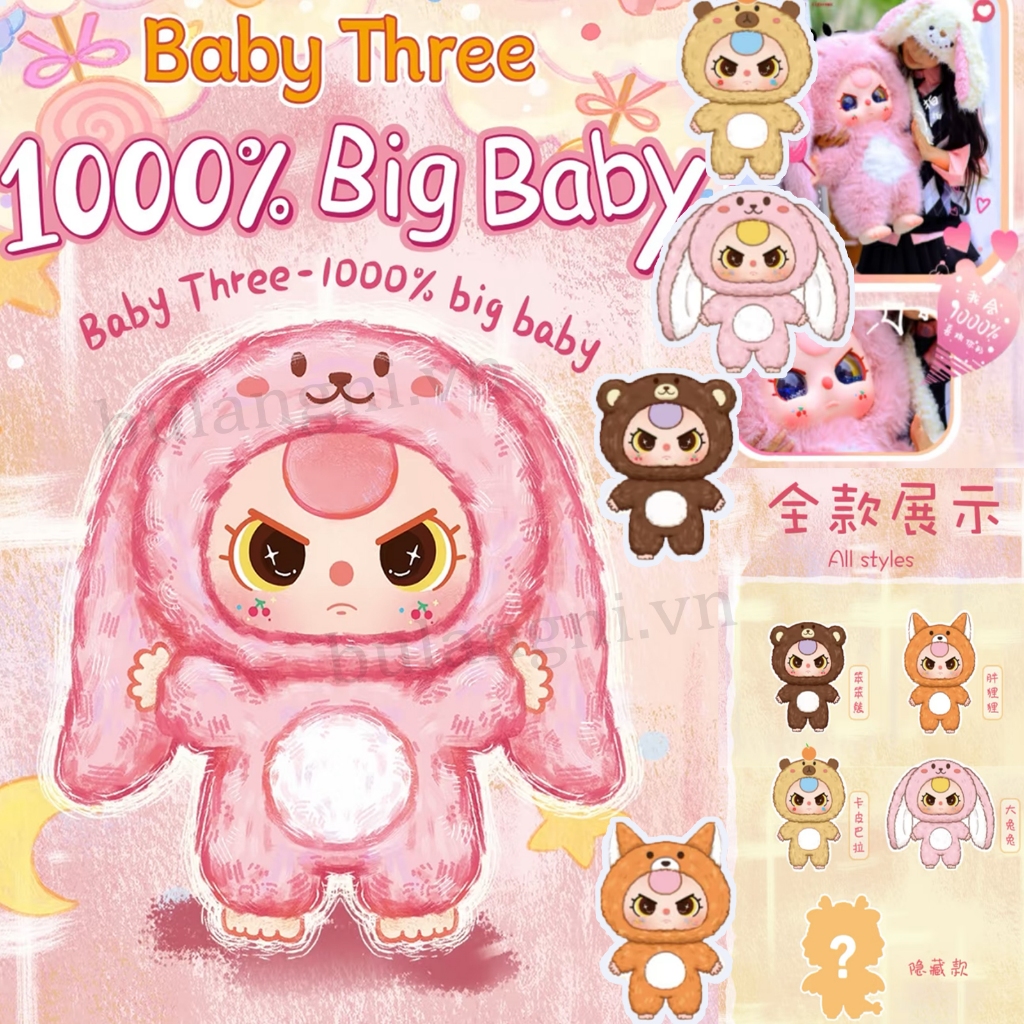 Bé Ba1000% Hộp mù búp bê vinyl 1 miếng | Baby Three 1000% Blind box ...