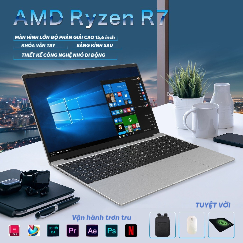 [Thương hiệu mới] Laptop Dell AMD Ryzen 7 Laptop Màn hình HD 15,6 inch ...