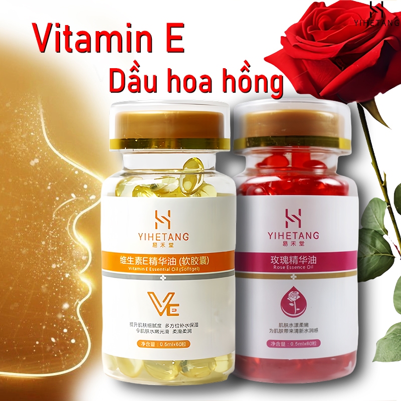 YIHETANG tinh chất dưỡng ẩm trắng mờ thâm vitamin e se khít lỗ chân lông serum hoa hồng | Shopee ...