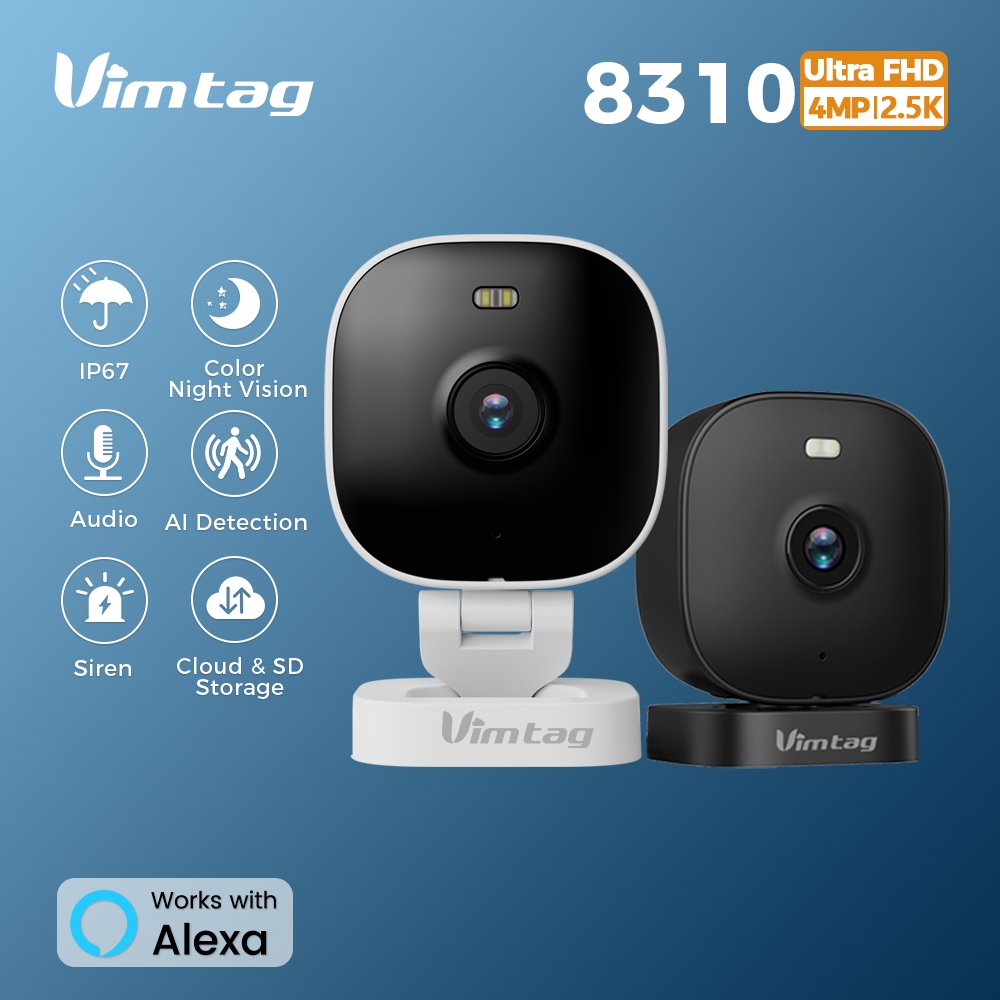 Camera Mini VIMTAG WIFI 4MP 2 chiều Màu âm thanh Tầm nhìn ban đêm 8X Zoom Báo động tự động ...