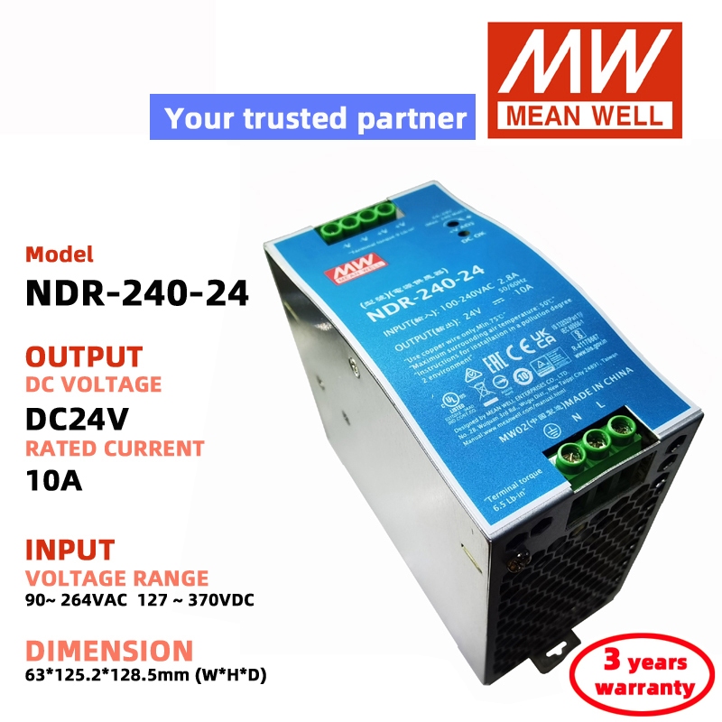 Mean WELL NDR-240-24 DC24V 10A NDR-240-48 DC48V 5A Bộ nguồn chuyển mạch Meanwell DC nguồn ...