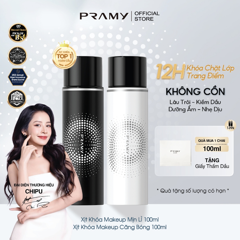PRAMY Xịt Khoá Nền Trang Điểm Khóa Chặt Lớp Makeup Dưỡng Ẩm Lâu Trôi Và ...