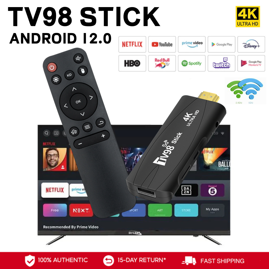 Tv thông minh Android TV98 Rockchip 3228A Android 9 2.4G / 5GWIFI 8GB + 128GB Netflix / YouTube ...