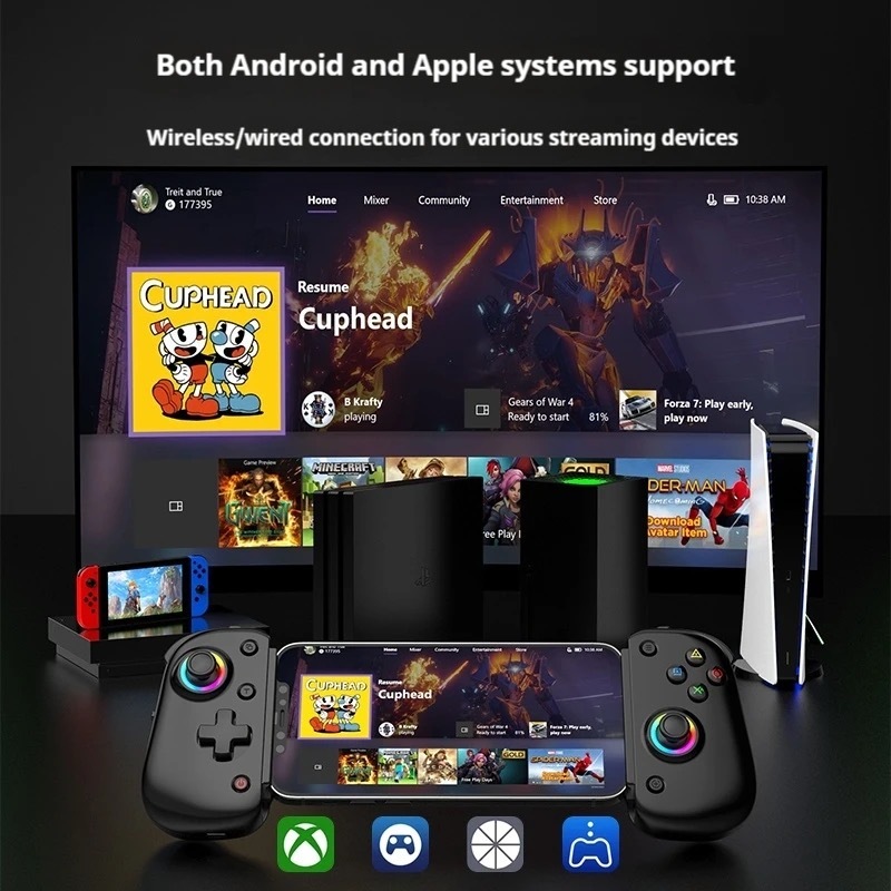 Bsp D8 PRO RGB Bộ Điều Khiển Máy Tính Bảng Tay Cầm Không Dây Cho Switch Game Bluetooth Kéo Dài ...