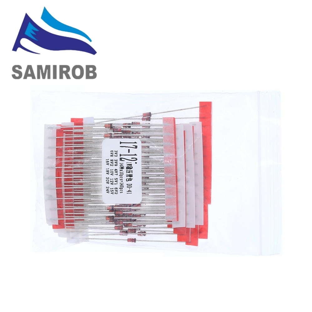 1 / 2w 0.5W Zener Diode 3.3-30V 14values * 10 chiếc = 140 chiếc Bộ phân loại các loại Bộ tự làm ...
