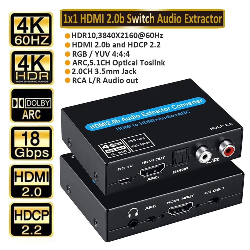 Earc / ARC Audio Extractor HDMI eARC ARC Audio sang HDMI SPDIF Quang L ...