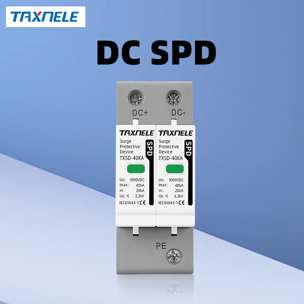 Dc SPD Surge Protector 2P 20KA 40KA 60KA Bảo vệ điện áp Năng lượng mặt ...