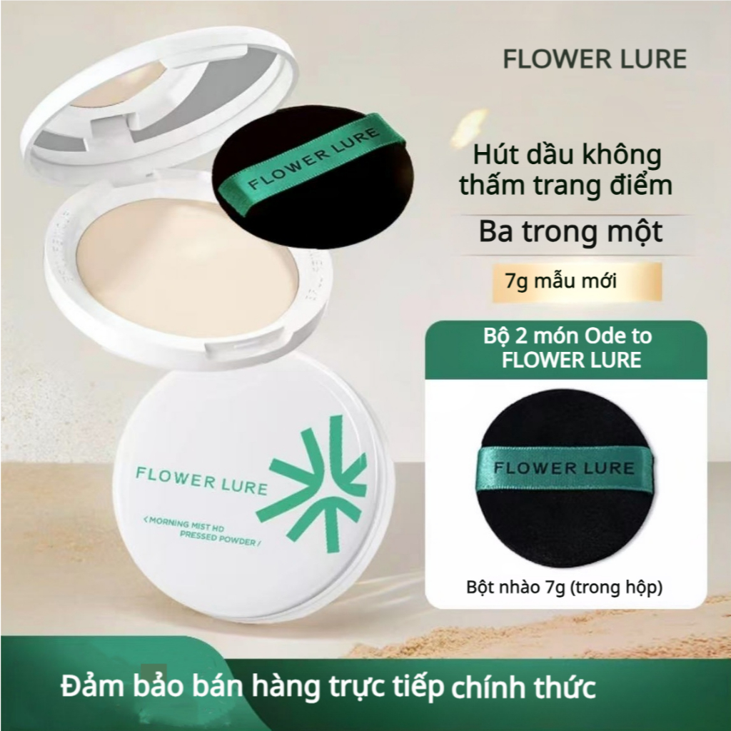 Bột FLOWER LURE Kiểm soát dầu màu sáng Trang điểm lâu trôi Không dính ...