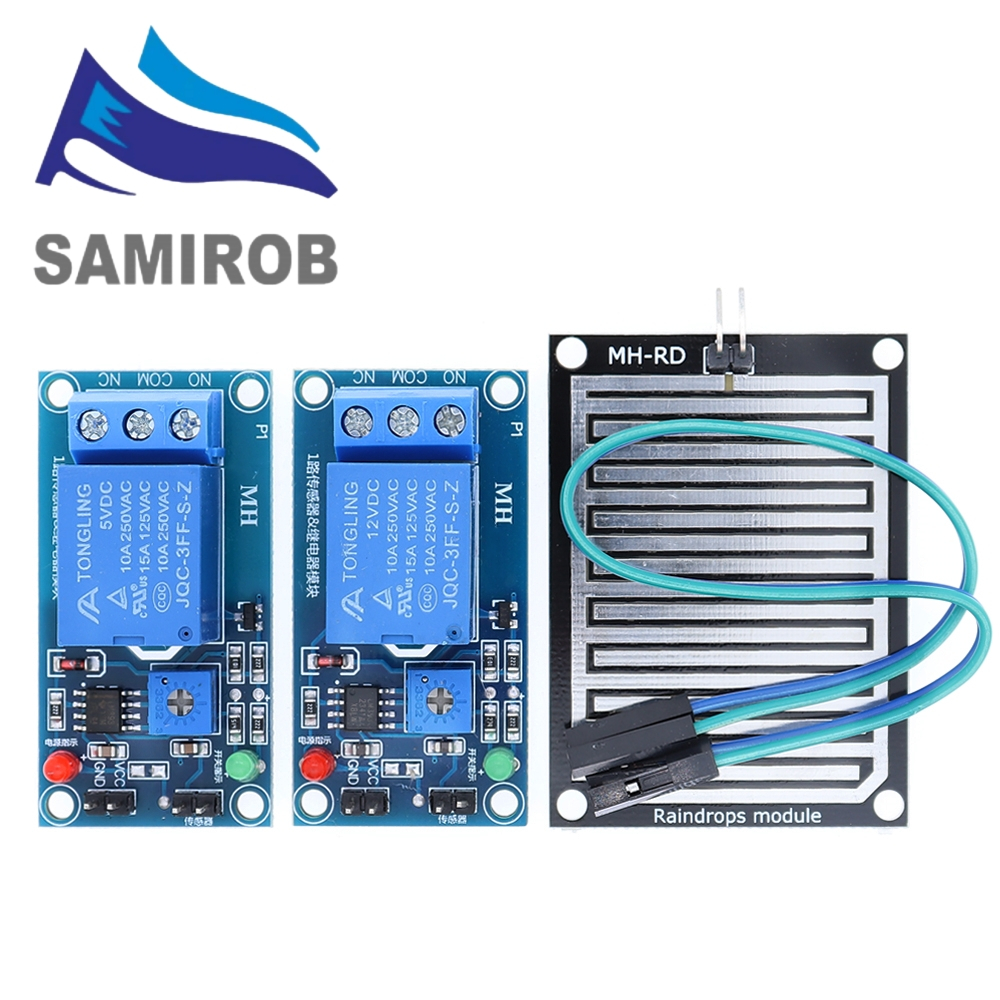 Mô-đun cảm biến nước mưa + Mô-đun điều khiển rơle DC 5V 12V Cảm biến ...