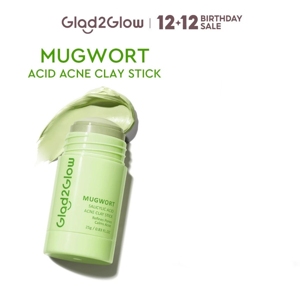 Glad2glow Real Mugwort Clay mask Stick Salicylic Acid Anti Pores & Acne Cleaning Masker mặt nạ ...