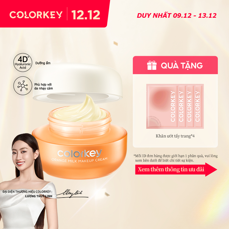 [MỚI] Kem Lót Dưỡng Ẩm Colorkey Hương Cam Da Ẩm Mịn & Không Bí Da 20g ...